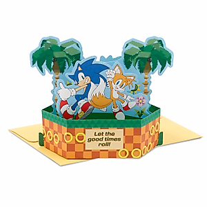 Hallmark Paper Wonder Sonic the Hedgehog Pop Up Card (Let the Good Times Roll) for Birthdays, Graduation, Congratulations