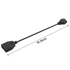 OBD1 to OBD2 Adapter, Car Diagnostic Extension Cable, OBD1 12 Pin to OBD2 16 Pin Diagnostic Tool Connector Adapter Cable for G Vehicles Diagnostic Tool