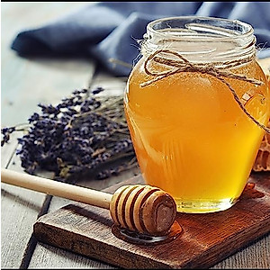 50 Pcs Wooden Honey Dipper Stick Collecting Dispensing Drizzling Jam Portable Wedding Party (6 inch)