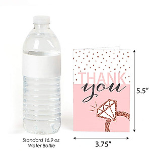 Big Dot of Happiness Bride Squad - Rose Gold Bridal Shower or Bachelorette Party Thank You Cards (8 count)