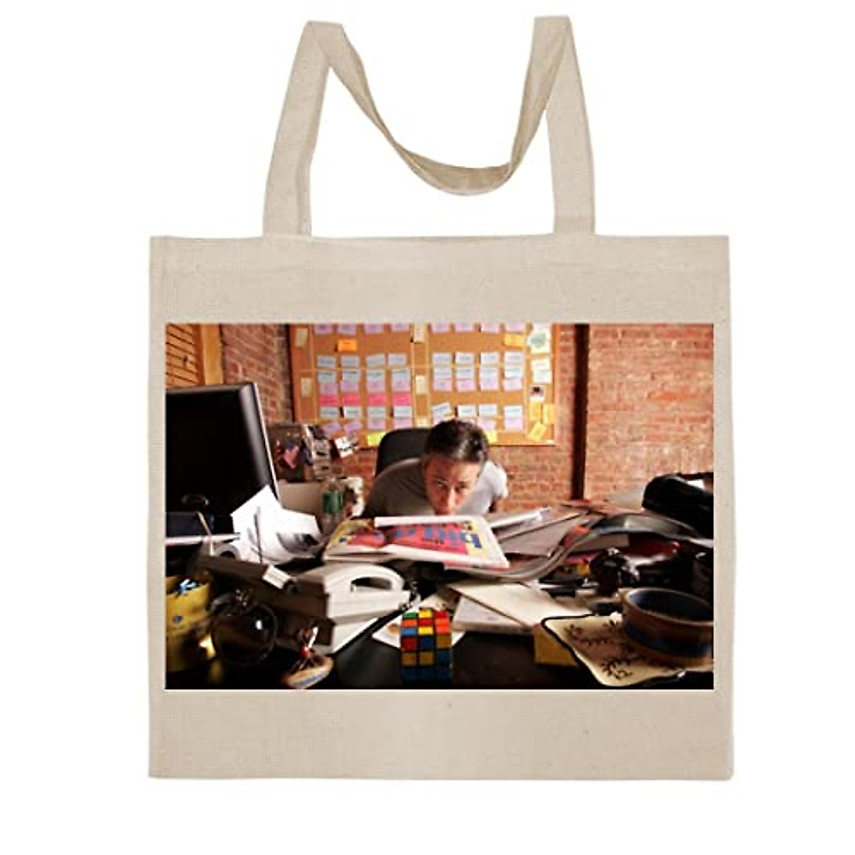 FC Carino Jon Stewart - A Nice Graphic Cotton Canvas Tote Bag FCA #FCAG537943