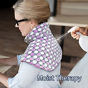 Full Weighted Heating Pad for Neck and Shoulders, Pasonio Large Electric Heated Wrap for Cramps and Pain Relief - 2.4lb Hot Heat Pad with Moist & Dry Heat Therapy Options, Washable- (18"x22") - PYQ02