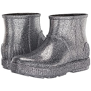 UGG K DRIZLITA Rain Boot, Glitter Grey, 3 US Unisex Little Kid