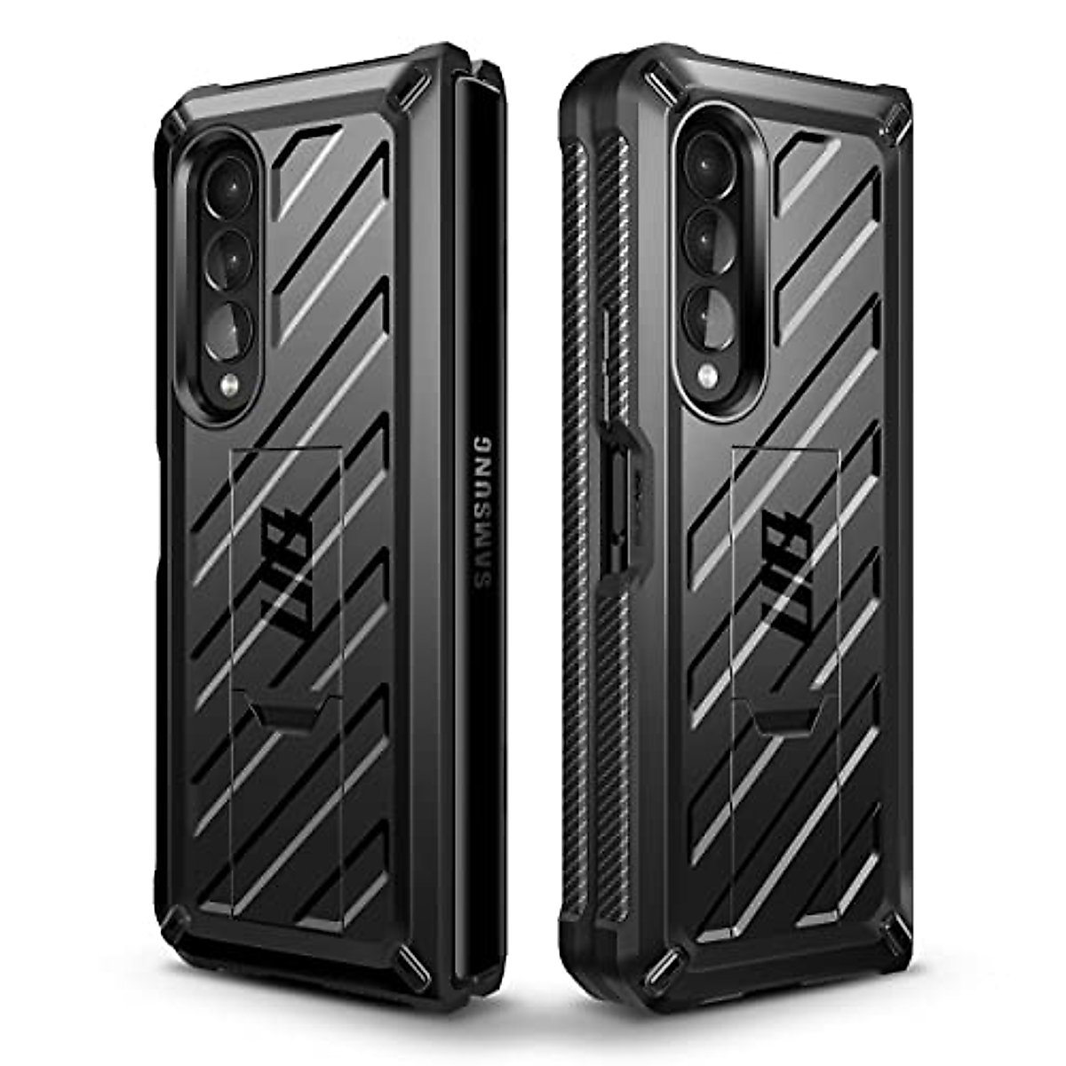 SUPCASE Unicorn Beetle Case for Galaxy Z Fold 4 5G (2022), [Rugged Belt Clip] Shockproof Protective Case with Built-in Screen Protector & Kickstand (Black)