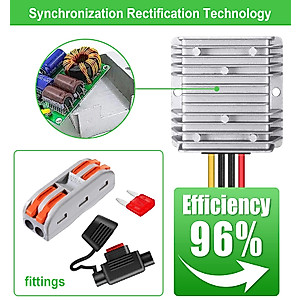 EAGWELL DC to DC Converter,36V 48V to 12V Step Down Converter Regulator 20A 240W Golf Cart Low Voltage Reducer Buck Transformer Waterproof