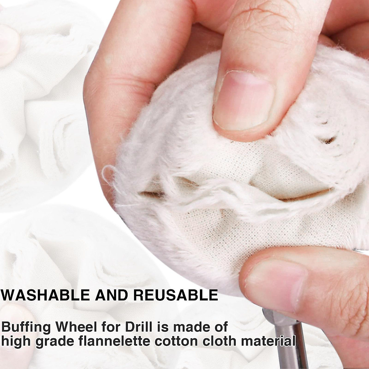 Buffing Wheel for Drill, 11Pcs Wheel Polishing Kit Polishing Wheel for Drill with 0.25" Hex Shafts, Wheel Shaped Polishing Tool for Aluminum Chrome Car Headlight Rim Jewelry Glass Wood Plastic Ceramic