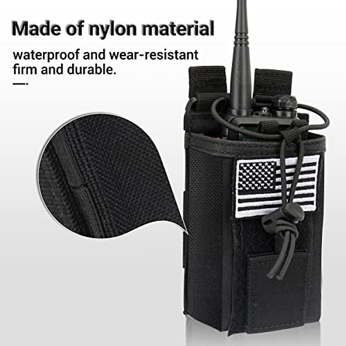2 Pack Tactical Radio Holder Case Molle Radio Holder Duty Belt Military Heavy Case Accessories Radios Pouch Holster Bag for Baofeng UV-5R BF-F8HP UV-9R Two Way Radio Walkie Talkies Adjustable Storage