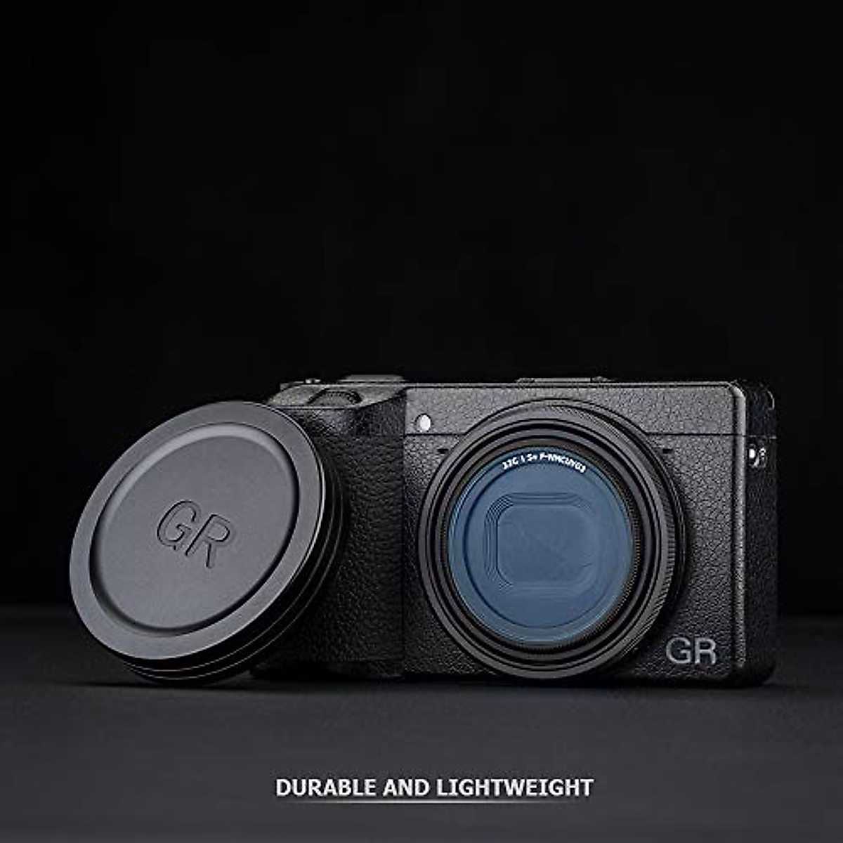 JJC Aluminum Lens Cap Cover Protector for Ricoh GR IIIx GRIIIx GR III GRIII GR II GRII with Soft EVA Interior -Black