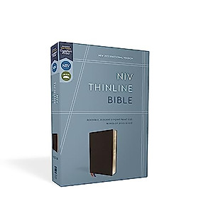 NIV, Thinline Bible, Bonded Leather, Black, Red Letter, Comfort Print