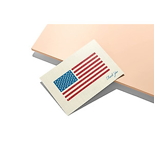 Twigs Paper - American Flag Thank You Cards - Blank Patriotic Stationary Cards w/Envelopes - Greeting Card for Veteran's Day, Memorial Day, 4th of July & More - Made In USA - 5.5" x 4.25" (Set of 12)