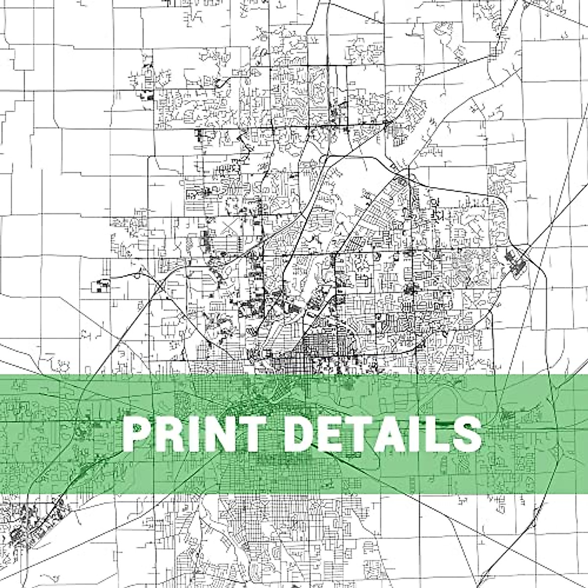 Dear Mapper Fort Wayne United States View Abstract Road Modern Map Art Minimalist Painting Black and White Canvas Line Art Print Poster Art Line Paintings Home Decor (Set of 3 Unframed) (16x24inch)