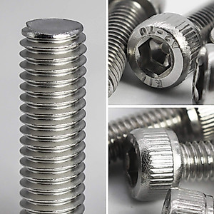 M5 x 20mm 25mm 30mm 35mm 40mm Socket Head Cap Screws Bolts Stainless Steel 304 Metric Machine Hex Socket Screw, 50PCS