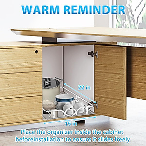 Tksrn Pull Out Cabinet Organizer(14" W x 21" D),Cabinet Drawers Slide Out Shelves for Kitchen,Under Sink Organizer Storage for Cabinet in Home, Pantry, Bathroom（NEED 15" W and 22" D Cabinet）