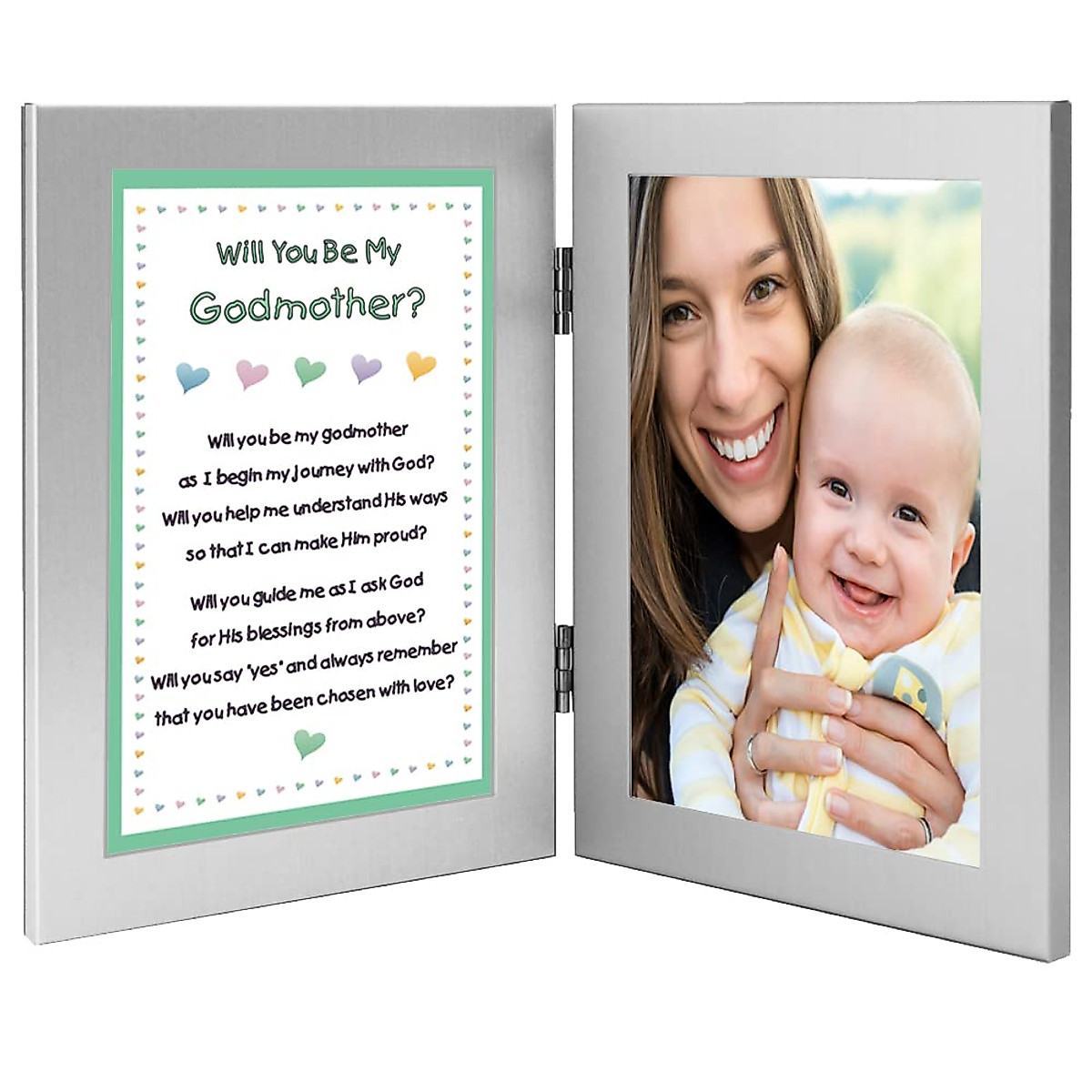 Poetry Gifts Will You Be My Godmother Keepsake Frame, Add Godchild 4x6 Inch Photo