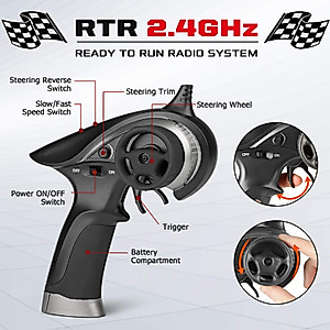 HAIBOXING RC Cars 1/18 Scale 4WD Off-Road Monster Trucks with 36+KM/H High Speed, 2.4 GHz Remote-Controlled Electric All Terrain Waterproof Vehicles with Rechargeable Battery for Kids and Adults RTR