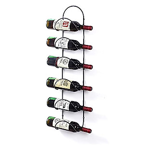 Autree Metal Wire Towel Rack Wall Mount Storage,Towel Rack Holder with 6 Compartments,Metal Wine Racks Wall Mount,Shelves for Bathroom Towels Black