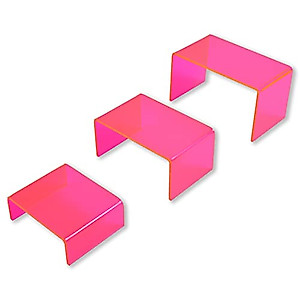 X-FLOAT Neon Pink Acrylic Display Risers (Set of 6)