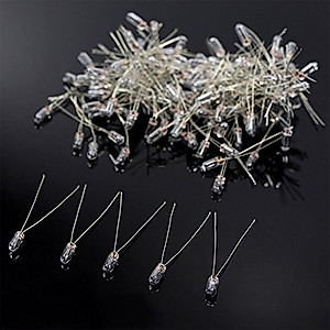 MP02W 100pcs 3mm Clear Miniature 12V 60mA Grain of Wheat Bulbs Warm White for Model Train Layout or Architectural Project