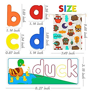 SpringFlower See & Spell Matching Letter Toy,Learning Educational Toy For 3 4 5 6 Years Old Boys And Girls,Preschool Learning Activities,Shape & Color Recognition Game,Cvc Word Builders For Kids,80Pcs