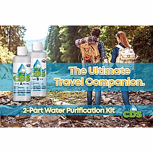 CDS Set, Chlorine Dioxide Water Treatment 8 oz KIT, w | Accu-Drop lids | Sodium Solution w/ 4% HCL, Extra Large Bottle KIT by CDS