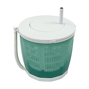 Mini Portable Washing Machine 4.40lbs Capacity, 2 in 1 Manual Non-Electric Washing Machine with Drain Hose, Compact Washer Spin Dryer for Camping, Traveling, Apartments, Dorms, RVs (Green)