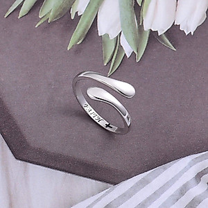 Cross Faith Ring 925 Sterling Silver Jewelry Adjustable Simple Wrap Open Band Ring for Women Daughter friend(simple cross)