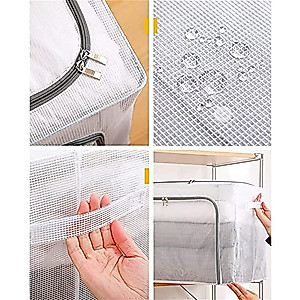 ZyHMW Large Foldable Clothing Storage Bags 2PCS, 66L Clothes Storage Bins, Thick Fabric Closet Organizers and Storage (Color : GauzeD) (Color : Waterproof a)