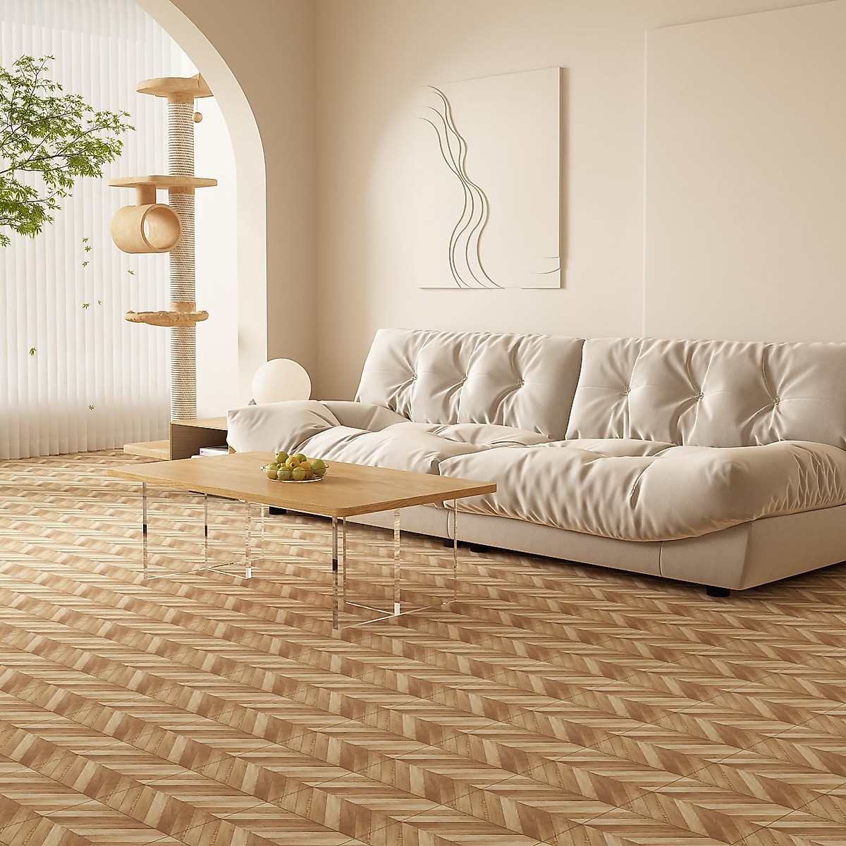 Peel and Stick Floor Tile, 12-Inch Vinyl Flooring 20 Tiles, Peel and Stick Flooring, Self Adhesive DIY Flooring for Kitchen, Dining Room, Bedrooms & Bathrooms