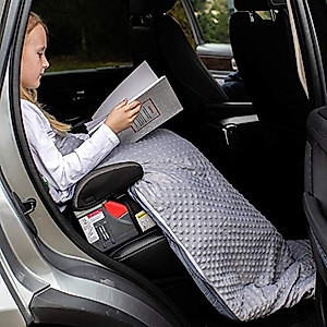 BARMY Weighted Lap Blanket (48"x24", 6lbs) Weighted Lap Pad with Removable Cover for Adults, Teens and Kids, Cotton Inner Blanket, Weighted Throw Blanket - Cool Gray