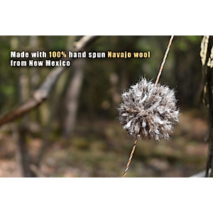 Standing Wolf Navajo Wool Bow String Silencers | Traditional Style Archery Recurve String Silencer | Noise Dampeners for Archery | One Pair Per Package (Wolf Gray)