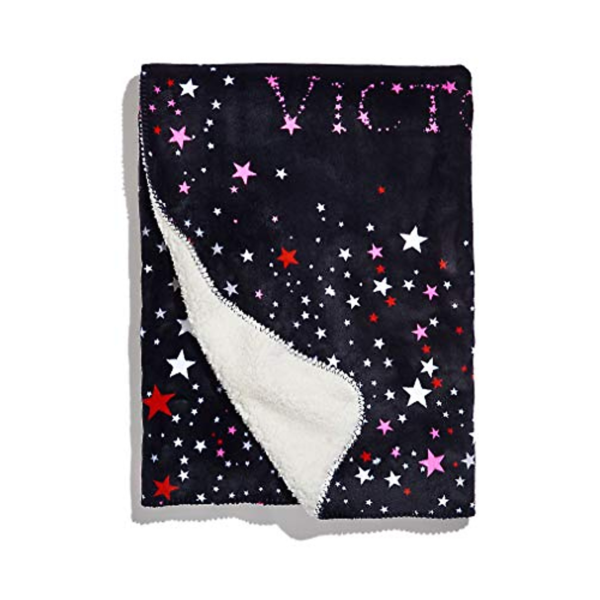 Victoria's Secret Victoria's Secret Blanket Fashion Show Sherpa Black Stars Print Large, Purple