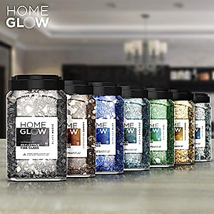 HOMEGLOW Fire Glass. Black 1/2 inch. Reflective Tempered Glass Rocks for Gas or Propane Fire Pit or Fireplace. 10 Pounds.