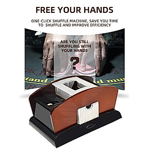 INFIJYON 2-Deck Automatic Card Shuffler,Electric Card Shuffler, US Plug/Battery Operated,for Home & Party Use