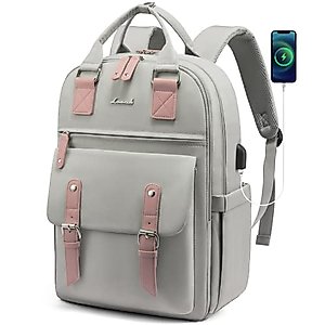 LOVEVOOK Laptop Backpack Women,Cute Backpack Purse for Women with USB Port,College Computer backpack,Slim Vintage Teacher Nurse Bag for Work,Travel,Business,15.6 Inch