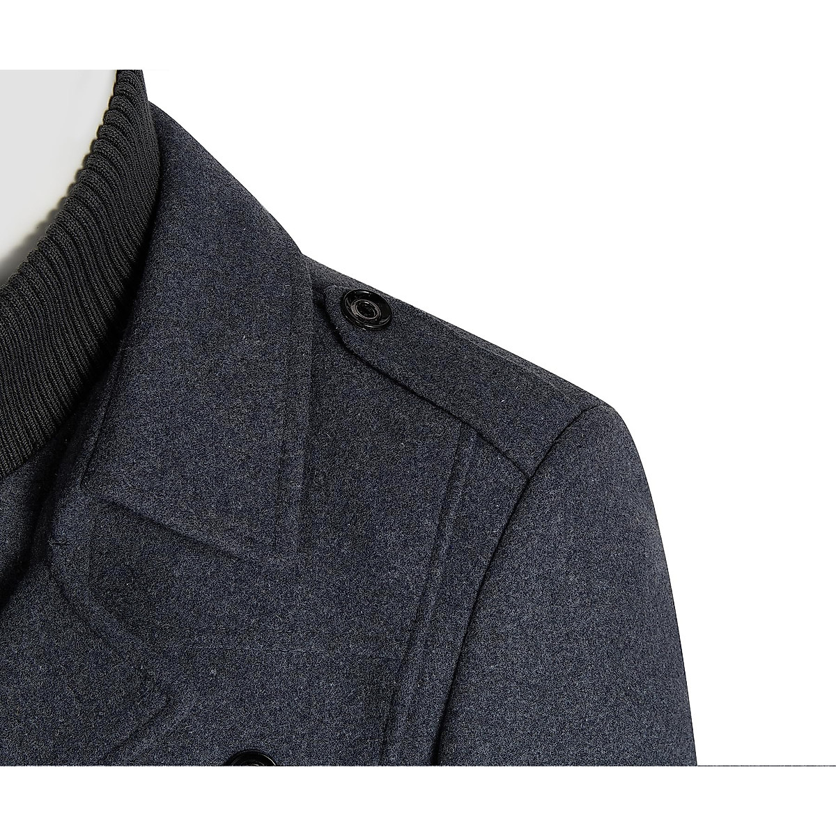 APTRO Men's Pea Coat Wool Jacket Windbreaker Single Breasted Winter Coat 1108 Dark Grey M