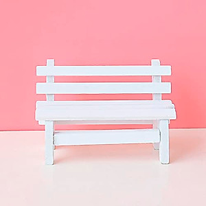 1:6 Scale Miniature Bench Mini Wooden Park Benches Handmade Small Fairy Garden Chair for Crafts Mini House Decoration Photo Props,Pack of 2