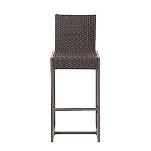 Christopher Knight Home Kelly Outdoor Wicker 30 Inch Barstool (Set of 2), Dark Brown