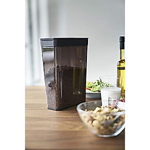 Yamazaki Home Tower Airtight Dry Food Storage Container With Sliding Lid | Kitchen & Pantry Organization | Cereal, Grains, Pasta, And Flour - Abs Plastic - 9.5 Cups, 2.3 Liters