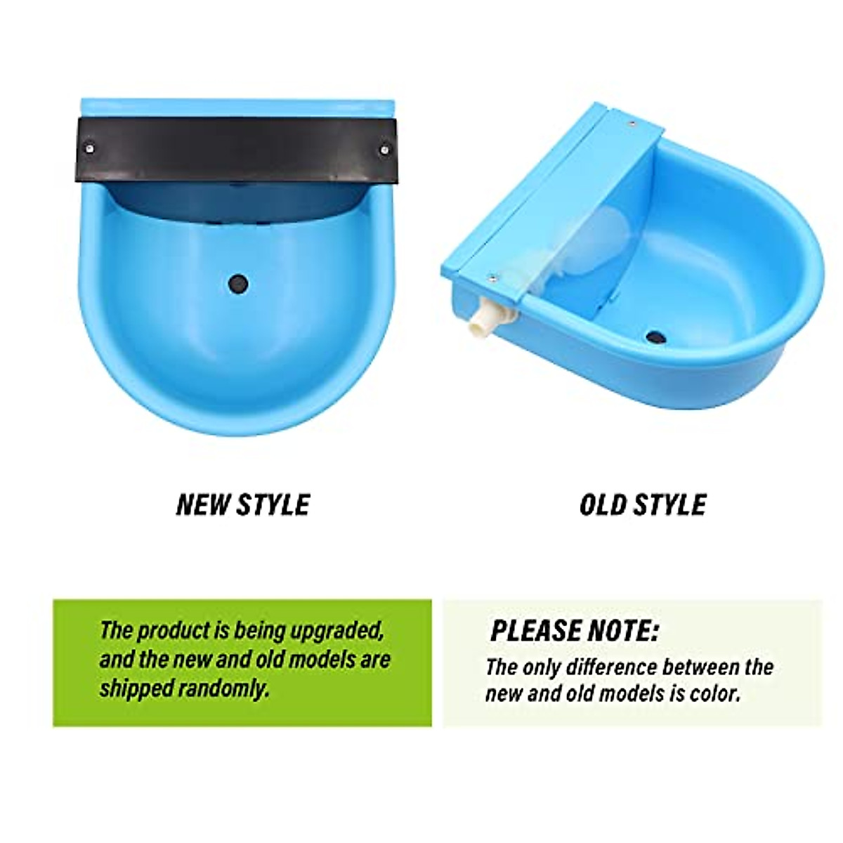 MINYULUA Automatic Waterer Bowl Large Live Stock Waterer Automatic Water Feeder Trough Bowl Dispenser Waterer Livestock Drinking Bowl for Cat Sheep Dog Horse Farm Supplies (Light Blue)