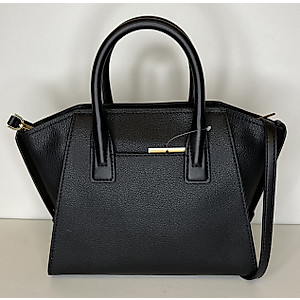 Michael Kors MICHAEL Michael Kors Avril Small Logo Top-Zip Satchel bundled with Trifold Wallet Purse Hook (Black)