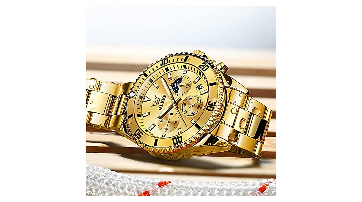 OLEVS Classic Gold Watch for Men - Luxury & Waterproof