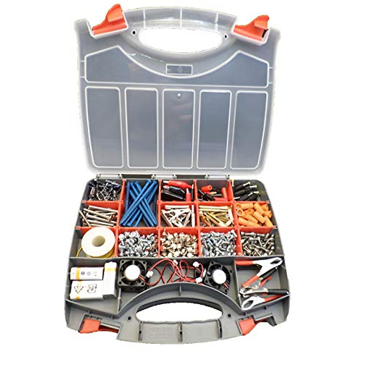 Deluxe Double Sided Storage Organizer Carrying Case with 36 Compartments - Used as a Tacklebox/Tool box/Craft Sorter. Holds Fasteners/Screws/Fishing/Tackle/Tools/Crafts/Beads/Electronics/Components