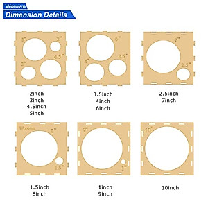 Worown 14 Holes Collapsible Wood Balloon Sizer Box, 1-10 Inch Balloon Sizer Cube, Balloon Size Measurement Tools for Balloon Arches, Balloon Columns, Balloon Decorations
