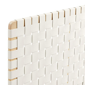 Modway Sparta Vegan Leather Weave King Headboard in Natural Beige Faux Leather King Headboard Only, Height Adjustable Headboard, Freestanding Headboard for Primary Bedroom or Guest Room