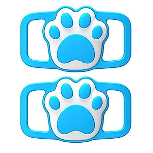 Lopnord for Airtag Dog Collar Holder, 2 Packs Dog Airtag Collar Holder Compatible with Apple Air Tag GPS, Waterproof Silicone Case Airtag Protective Cover for Pet Dog Cat Collar Backpack