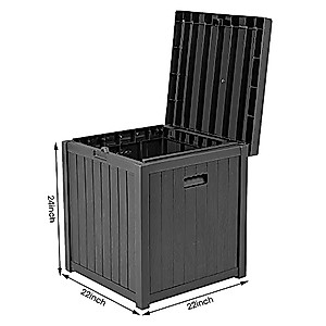 Patio Storage Box 51 Gallon Small Deck Boxes Outdoor Waterproof Patio Cushion Storage Outside Container for Pool Towel, Garden Tools, Toys, Grey