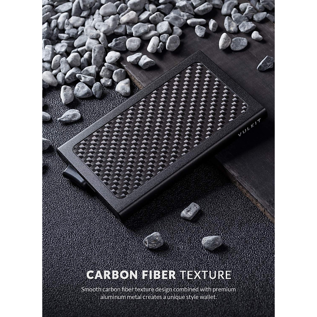 VULKIT Pop Up Wallet, Slim Minimalist Credit Card Holder For Men and Women RFID Blocking Mini Metal Case