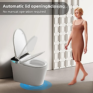 WITMYA Smart Toilet with AUTO Open/Close Lid, Smart Toilet with Built In Bidet, One Piece Elongated Heated Bidet Toilet Seat with AUTO Flush, Tankless Toilet with Kid Wash, 1.28GPF