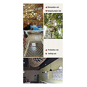 MAGFYLY Banister Guard net Hemp Rope Net, Children's Stairs Anti-Fall Safety Net, Restaurant Bar Partition Net, Photo Wall Decoration Net, Balcony Obstacle Scenic Fence Protection Net 1x9m