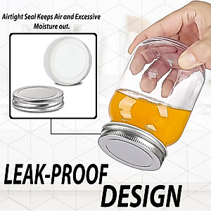 Glass Regular Mouth Mason Jars, 16 oz Clear Glass Jars with Silver Metal Lids for Sealing, Canning Jars for Food Storage, Overnight Oats, Dry Food, Snacks, Candies, DIY Projects (2 PACK)